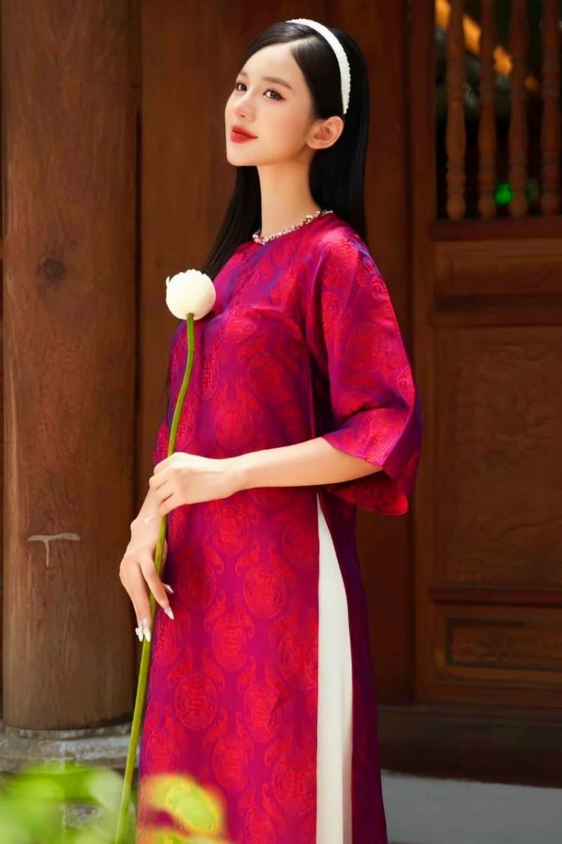 Top Mẫu Áo Dài Cách Tân Dáng Suông Sang Trọng