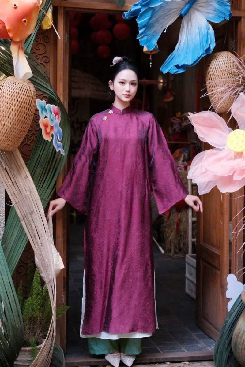 Top Mẫu Áo Dài Cách Tân Dáng Suông Sang Trọng